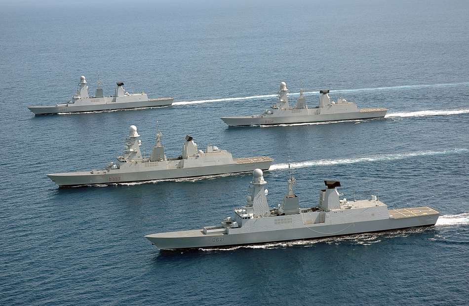 The four Horizon-class frigates [950x620]. The outer two are French ...